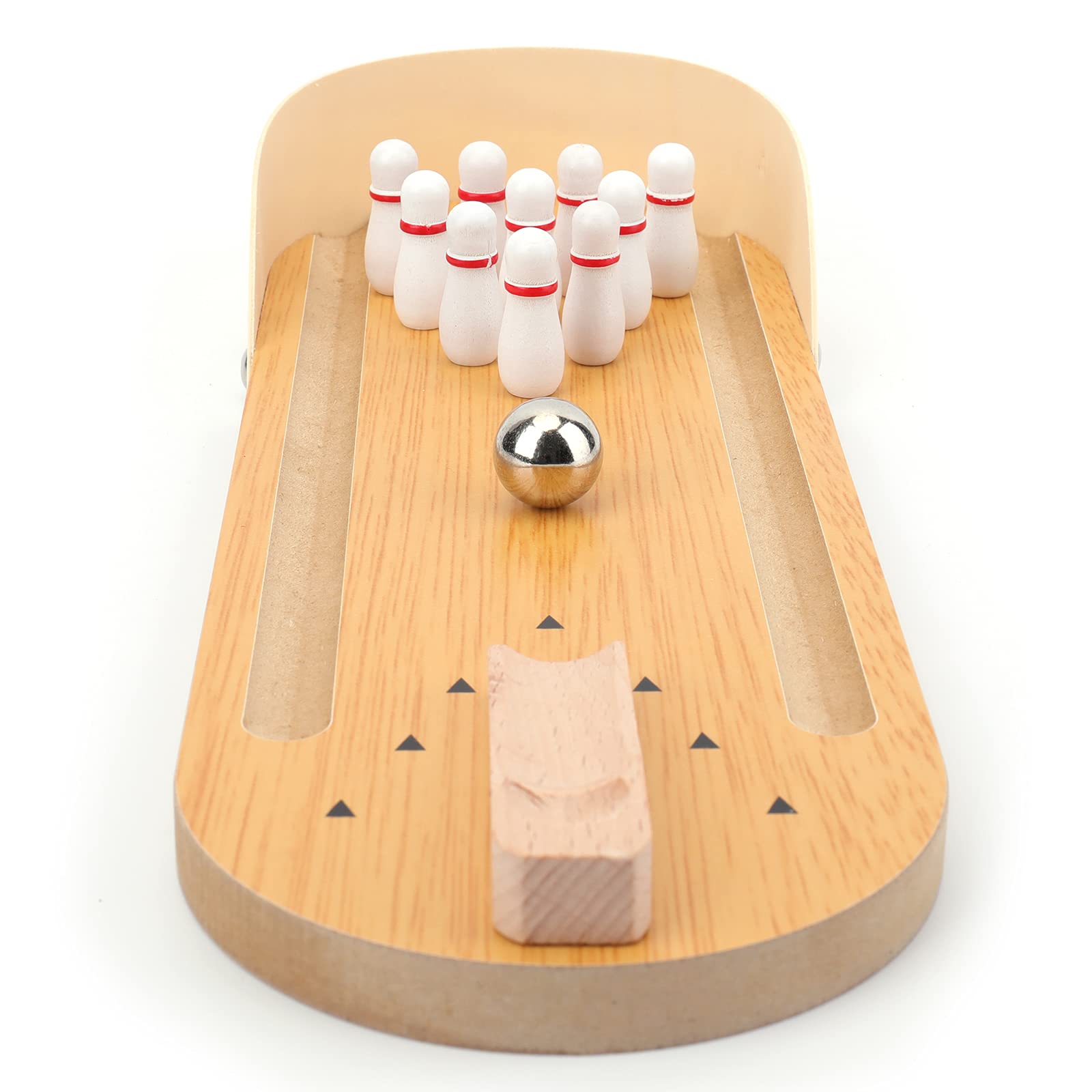 Suwimut 2 Pack Mini Bowling Game Set, Wooden Tabletop Bowling Game Desktop Bowling Toys Home Bowling Alleys Gifts for Men Adults Kids Teens Boys