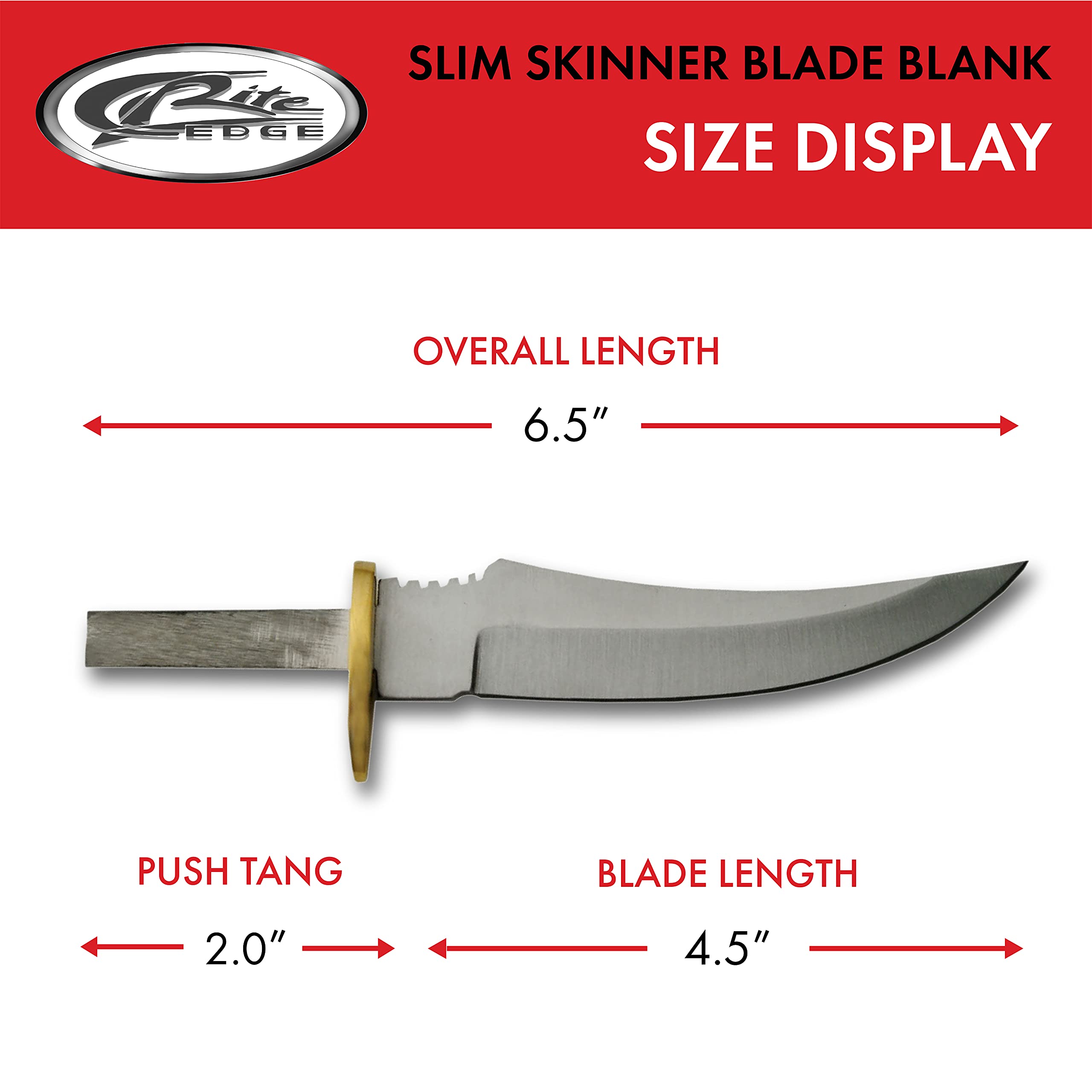 SZCO Supplies 6.5"" Slim Skinner Knife Blade Blank, Silver (BL-7821)