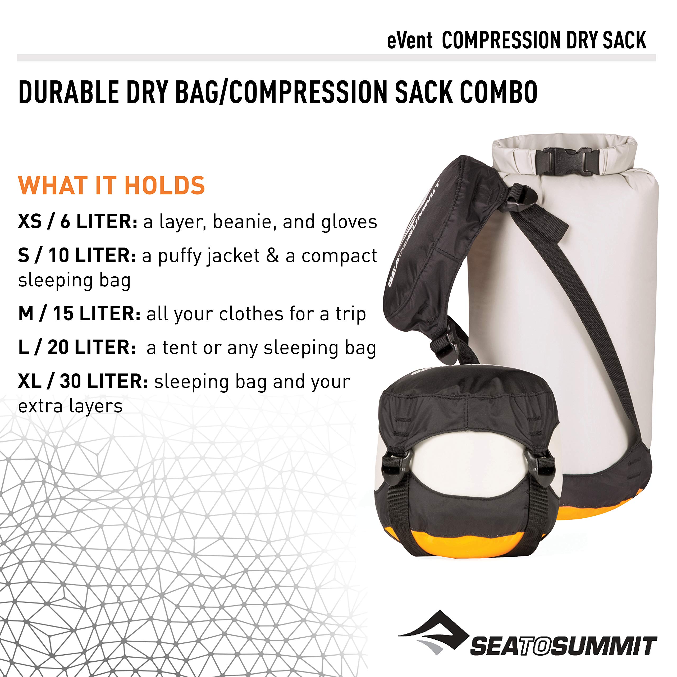 Sea to Summit Event Compression Dry Sack, Sleeping Bag Dry Bag, X-Small / 6 Liter