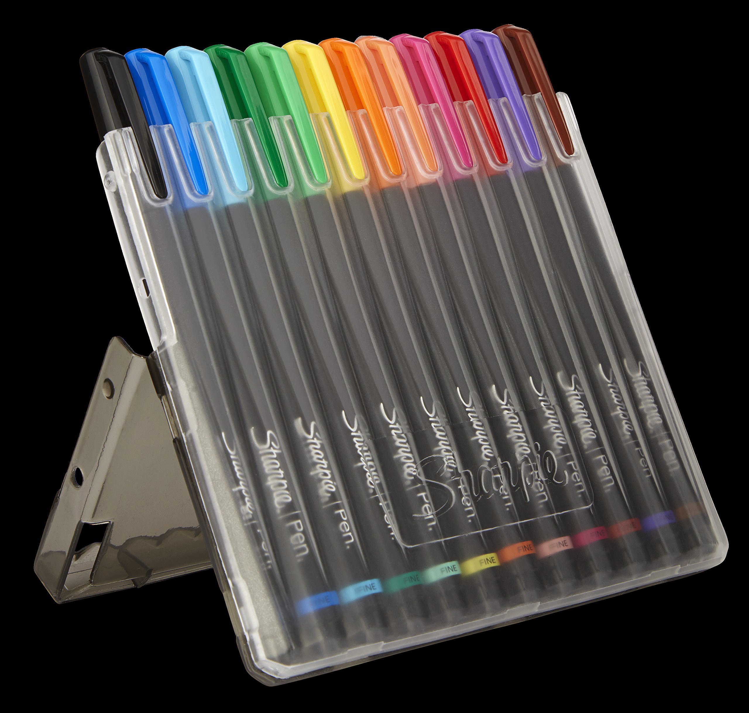 SHARPIE Art Pens, Fine Point, Assorted Colors, Hard Case, 12 Pack (1982057)