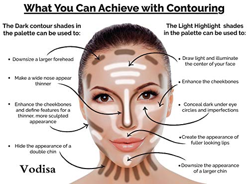 Vodisa 15 Color Ultra Contour Kit-Face Contouring and Highlighter Palette-Beauty Cosmetics Cream Makeup Blemish Concealer Palette