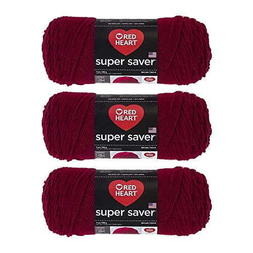 Red Heart Super Saver Yarn (3-Pack) Burgundy E300-376