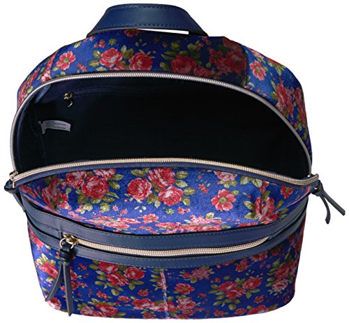 T-Shirt & Jeans Blue Floral Velvet Back Pack, blu