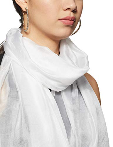 Stylore 100% Silk Scarf Lightweight Sunscreen Shawl Wrap Scarves White Long