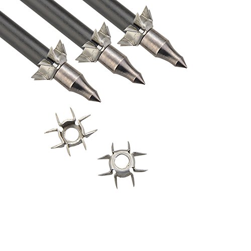 SHARROW 12 Pcs 8 Paw Judo Blunt Tip 25 Grain Archery Judo Broadheads Hunting Small Game Arrow Heads Paw Point for OD 6.2mm Arrow Shaft