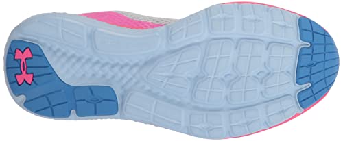 Under Armour Girls Charged Rogue 3 Running Shoe, Halo Gray (101)/Electro Pink, 4 Big Kid