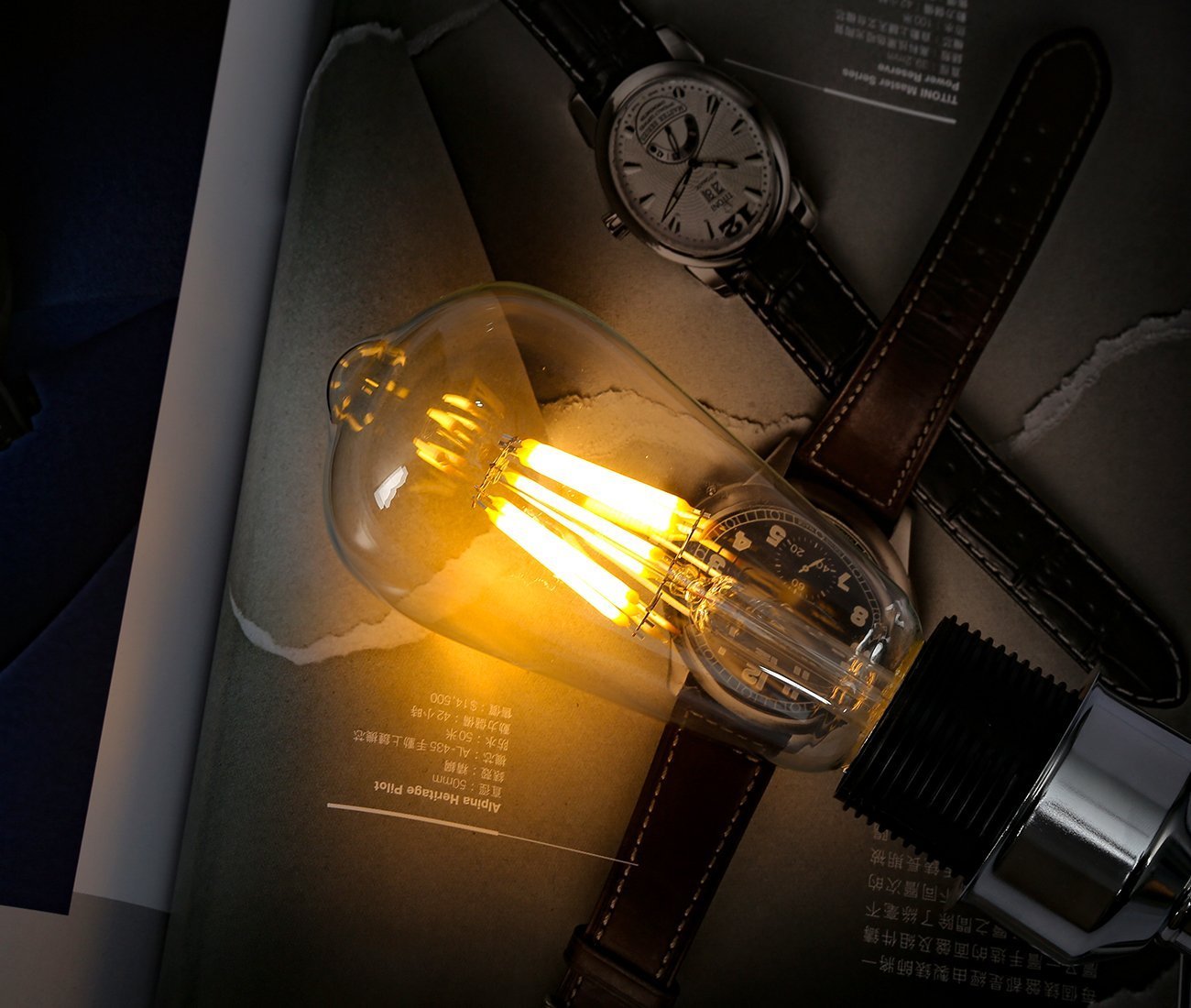 ZYCYLIGHT Dimmable led Light Bulb, 6w LED Edison Bulb, 60 Watt Incandescent Equivalent, 6W Vintage LED Filament Light Bulb, st64 led Bulb,2700K-3000K Soft White,e26 /e27 led Bulb, 10 Pack