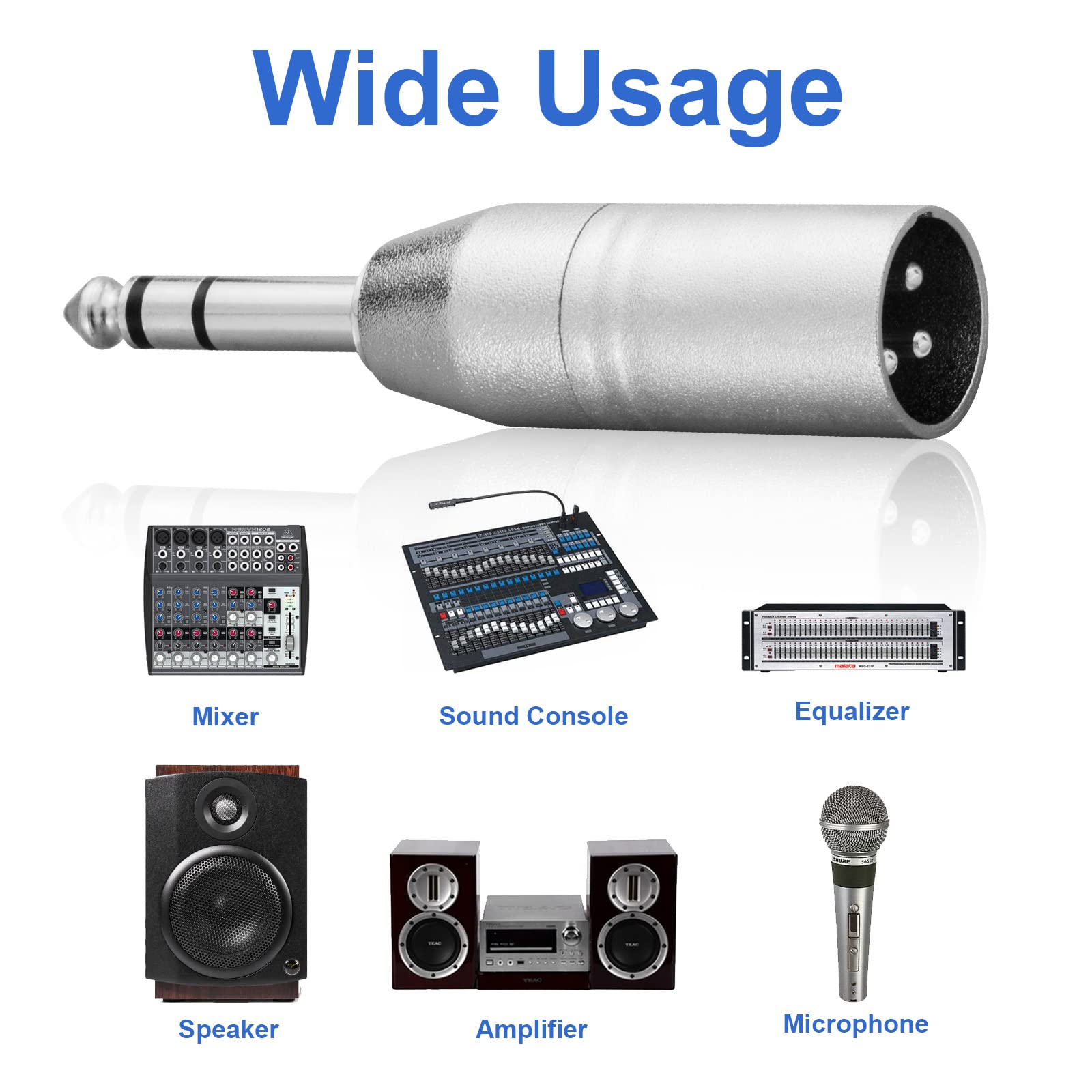 XLR Female to 1/4 Inch TS Adapter - Female XLR to 1/4 Mono Unbalanced Audio Connector SKAPADEN- 2 Pack