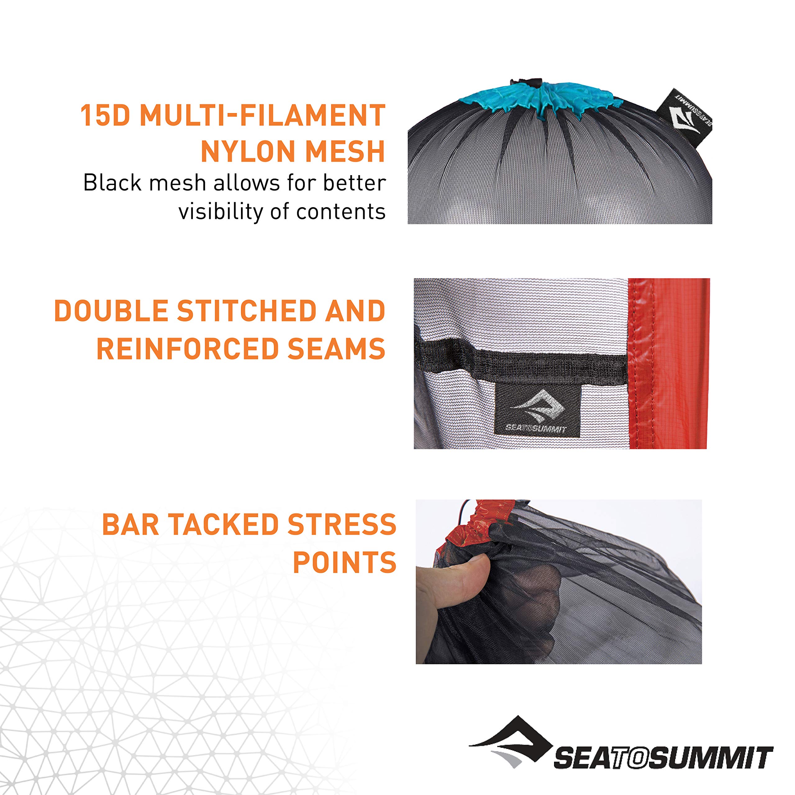 Sea to Summit Ultra-Mesh Stuff Sack, Featherweight Outdoor and Travel Storage, XX-Small / 2.5 Liter