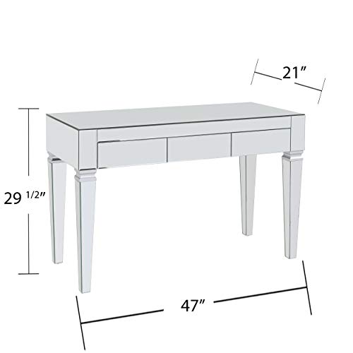 SEI FURNITURE Darien Mirrored Desk, Silver