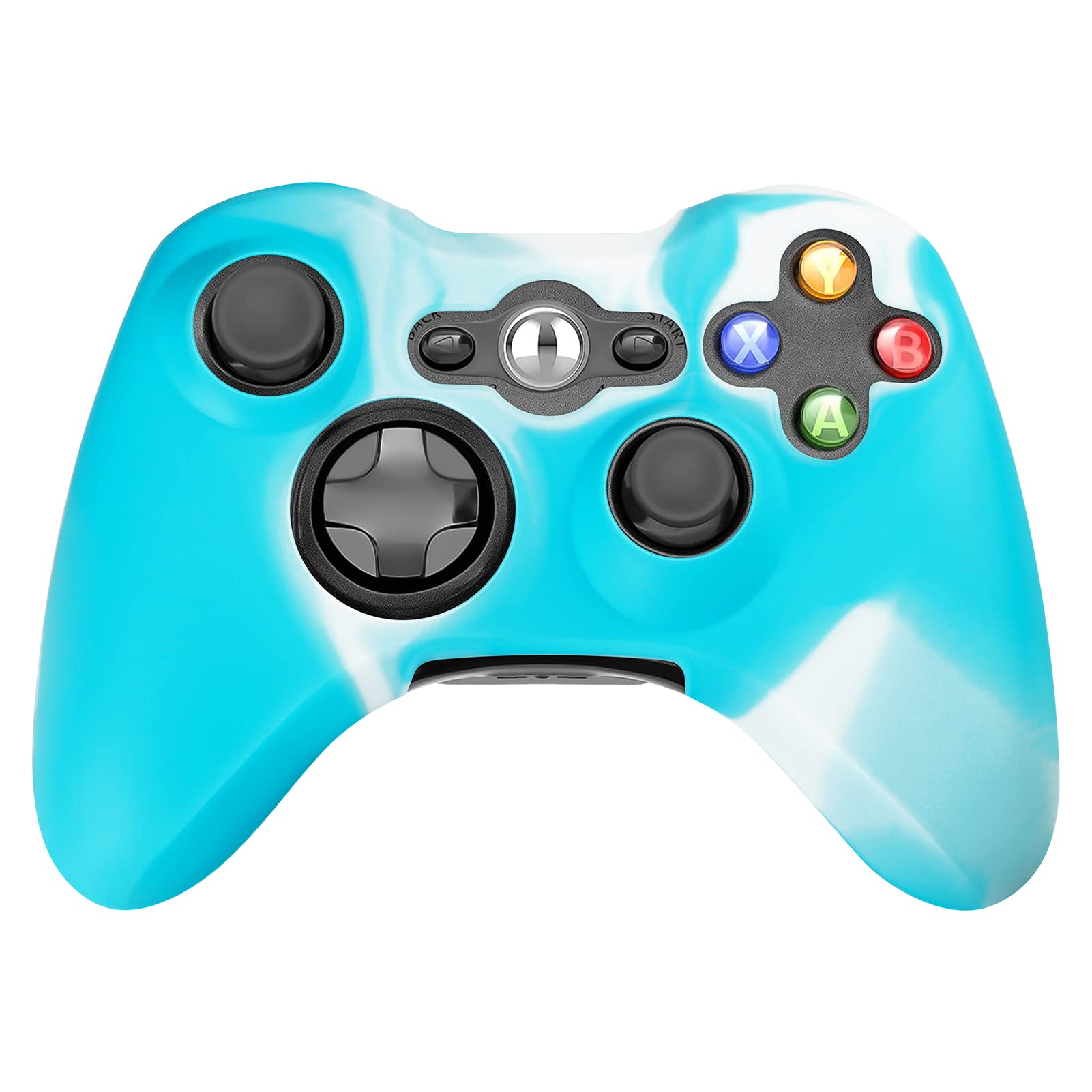 XNMOA Protective Skin for Xbox 360 Cover Case for Xbox Accessories Set, Anti-Slip Soft Comfort Silicone Protector Case Skin Cover for Xbox 360 Controller (Bule White )