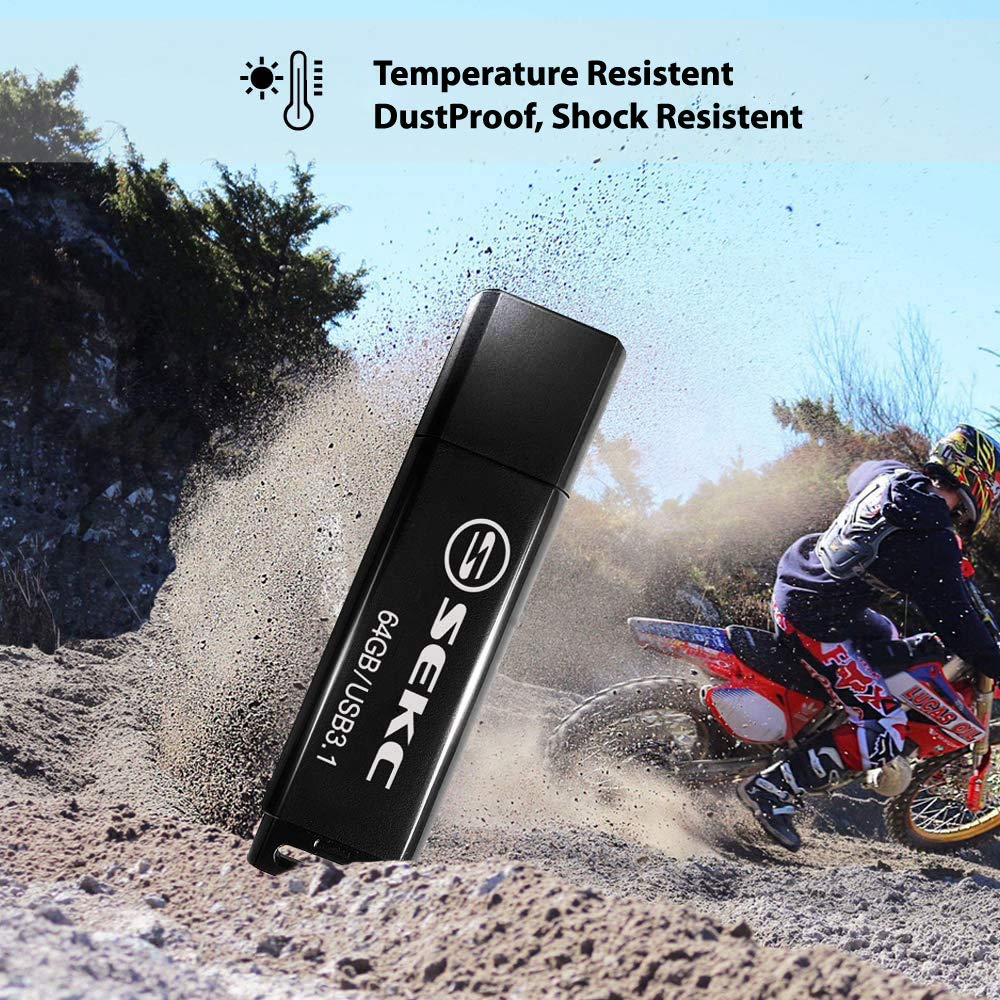 SEKC 128GB USB3.1 Flash Drive, Read Speed up to 130MB/s, Black - SDA20128G