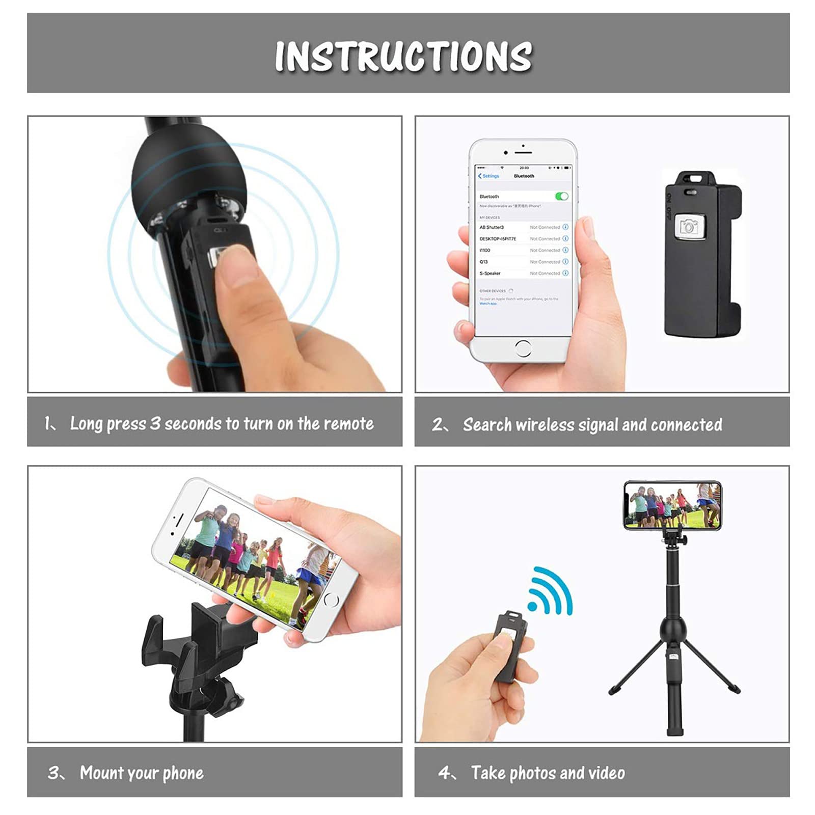 Selfie Stick, Professional 45-Inch Selfie Stick Tripod, Extendable Selfie Stick with Wireless Remote & Tripod Stand for iPhone 14 13 12 11 pro Xs Max Xr X 8 7 6 Plus/Samsung Galaxy Note 9/S9 Plus More