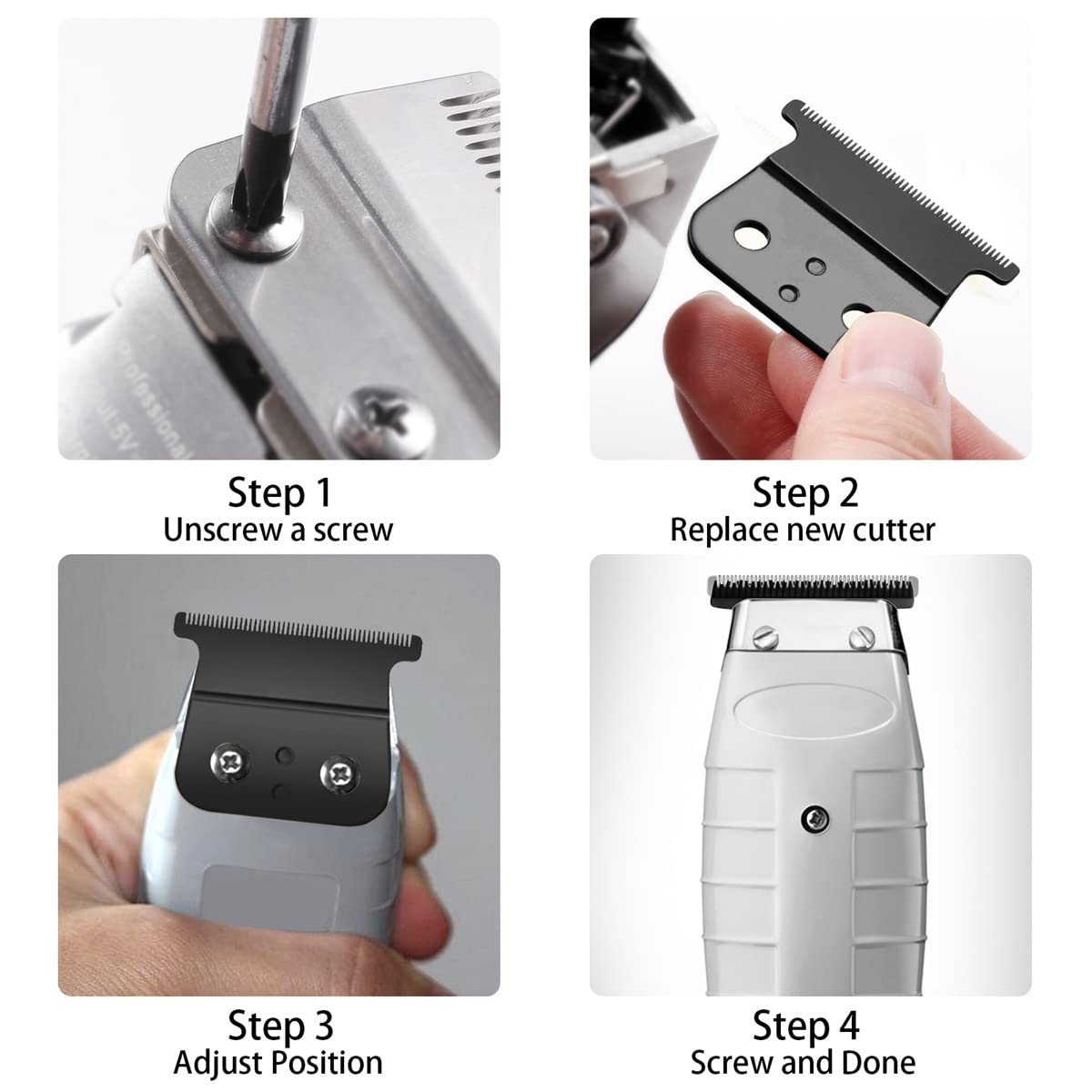 Replacement Blades Compatible with Andis T Outliners Gtx,Suitable for hair clippers model #04710/04521,Black