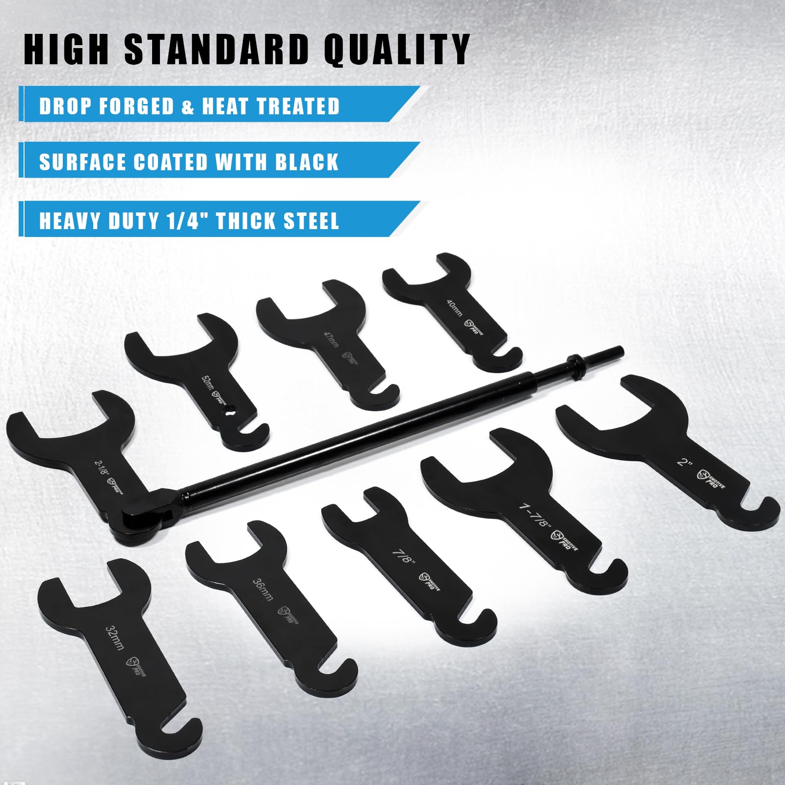 SMOTIVEPRO Pneumatic 8Pcs Fan Clutch Wrench Set - Quickly Removes & Installs Fan Clutch - Auto Repair Spanner Kit
