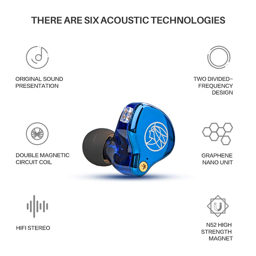 THE FRAGRANT ZITHER in Ear Headphone, TFZ T2 Galaxy Stereo Gaming Earphone, in-Ear Monitors, 3.5mm Bass Music HiFi Earbuds IEM, Compatible for iPhone and Android and PC