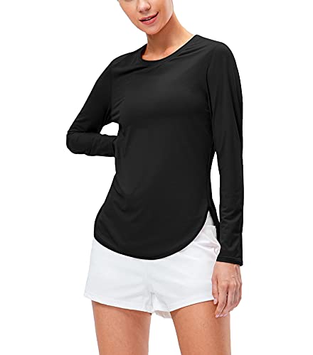 Women's Compression Shirts Long Sleeve UPF 50+ Workout Shirt Athletic Cool Dry Gym Running T Shirt Tops Black