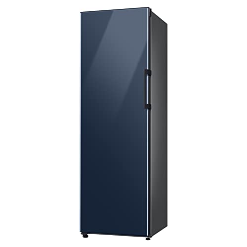 SAMSUNG 11.4 Cu Ft BESPOKE Flex Column Compact Refrigerator w/ Freezer, Flexible Slim Design for Small Spaces, Even Cooling, Reversible Door, Energy Star Certified, RZ11T747441/AA, Navy Glass