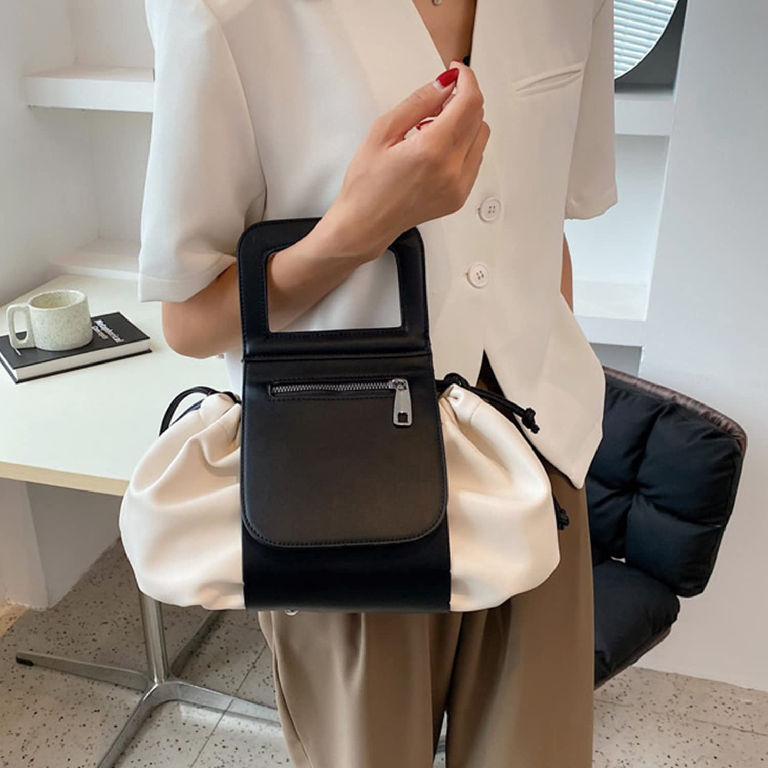 Womens Handbags and Purses Fashion Top Handle Satchel Tote PU Leather Shoulder Bags