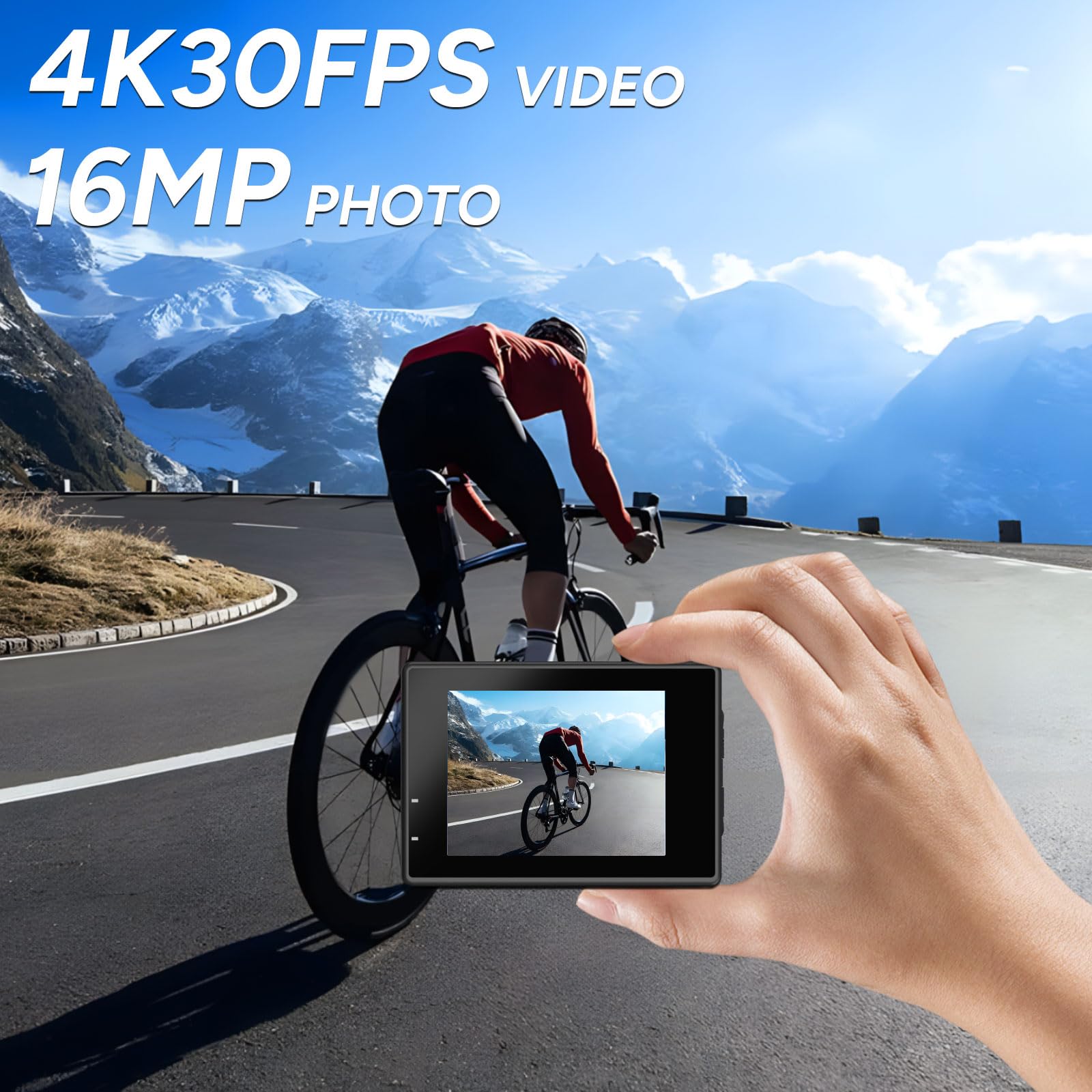 SJCAM SJ6K 4K WiFi Action Camera Waterproof Dual Screen Sport Camera Underwater 2.0 Touchscreen/ 0.9 Front LCD Screen Wide Angel Gyro Stabilization Black
