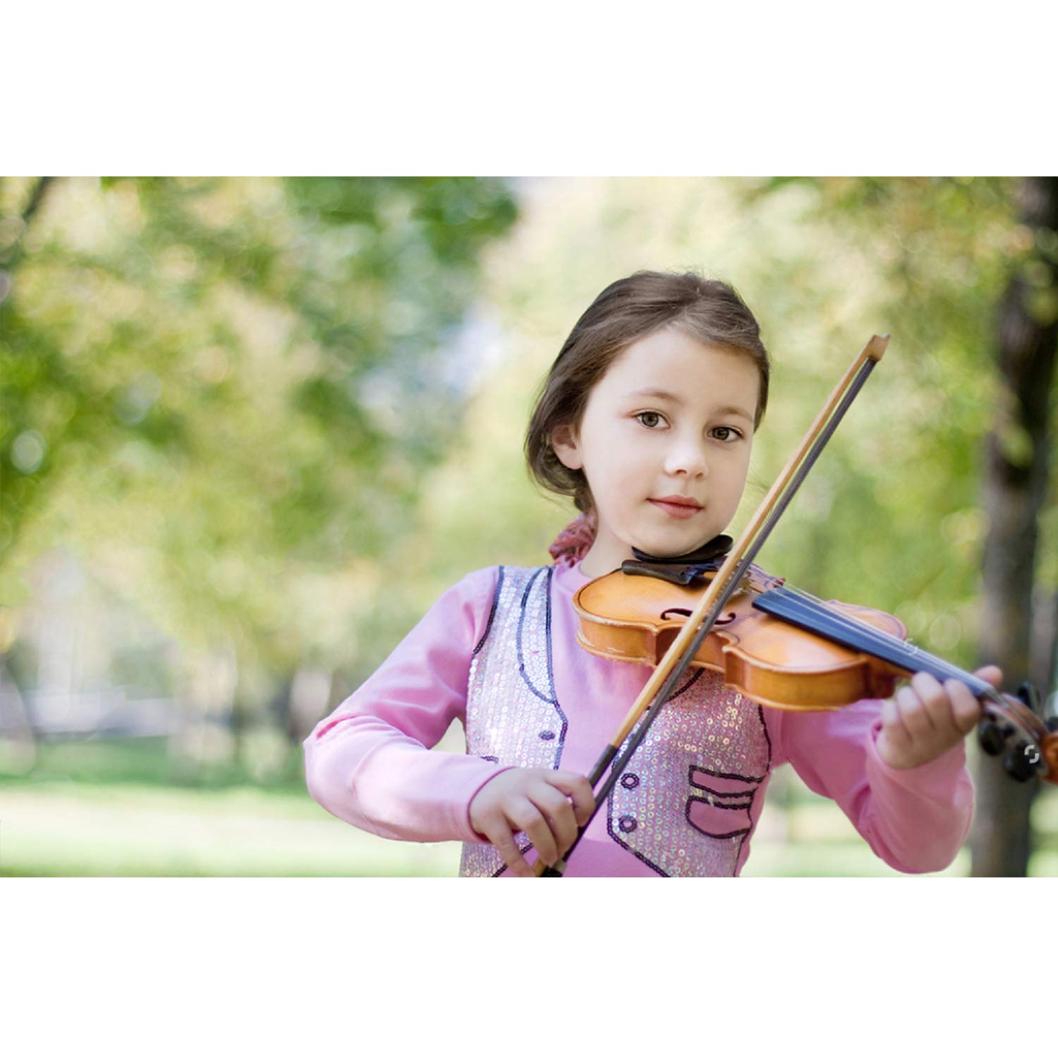 Violin Shoulder Rest for 1/4 and 1/2 Size, Collapsible and Height Adjustable Feet, Comfortable Foam Pad, Including Practice Mute and Violin Rosin