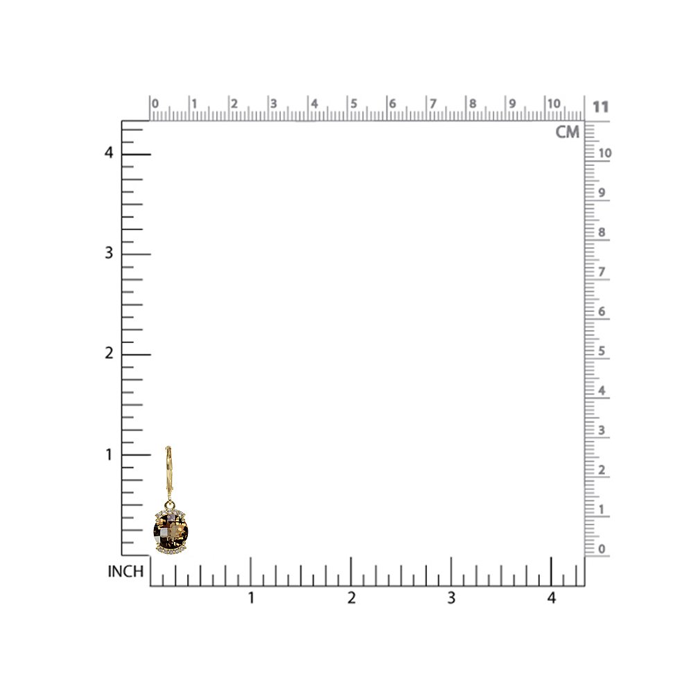 Silvershake 4.5ct. Natural Smoky Quartz and White Topaz 14K Yellow Gold Plated 925 Sterling Silver Leverback Earrings