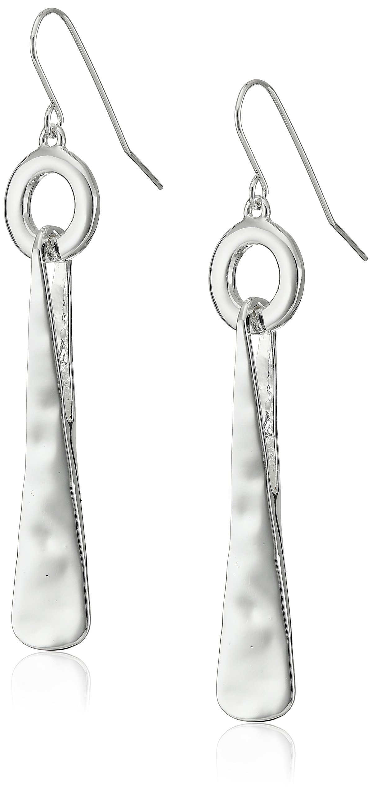 Robert Lee Morris Circle and Triangle Silver Drop Earrings