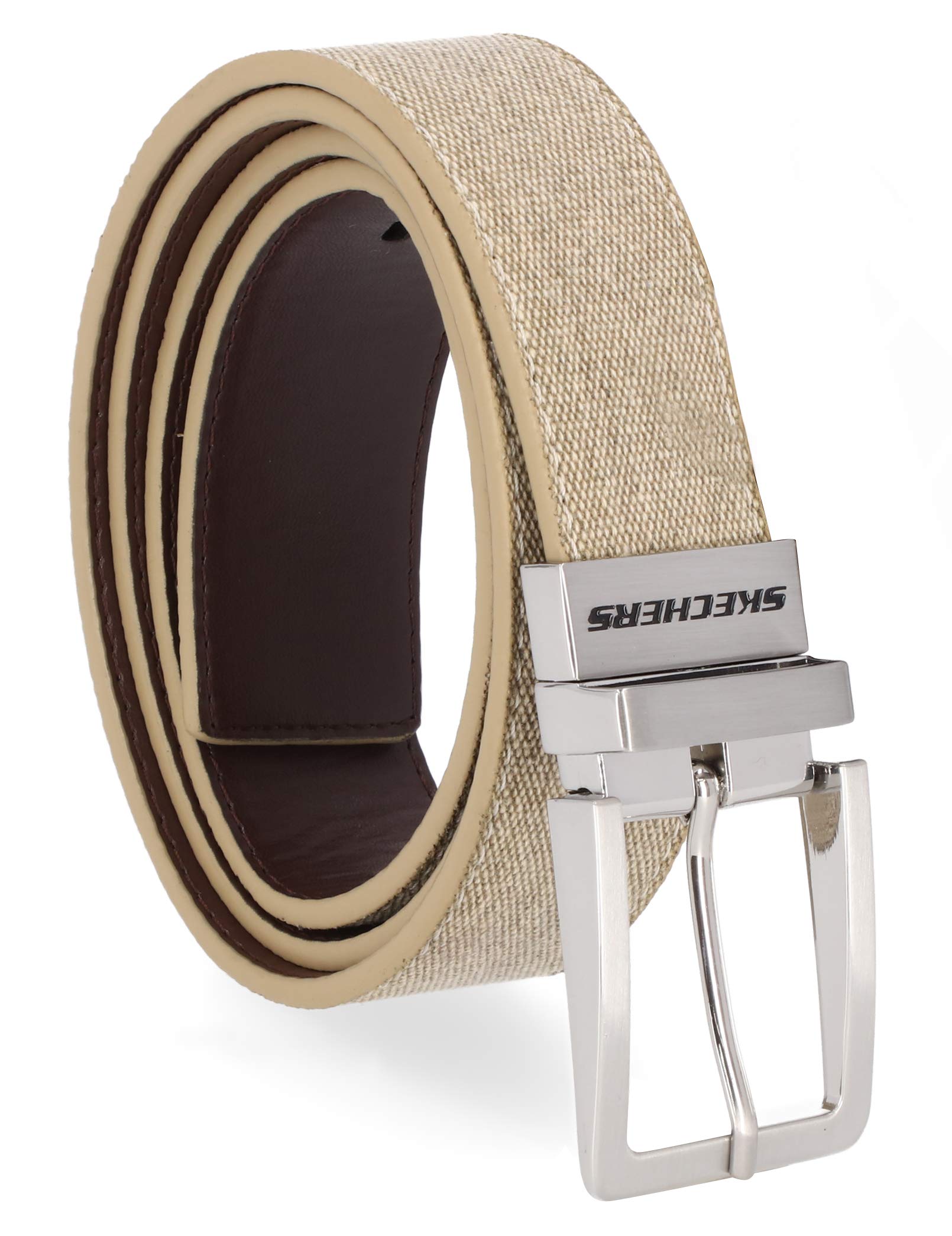 Skechers Mens Casual & Dress Belt, Khaki/Brown (Reversible), 34