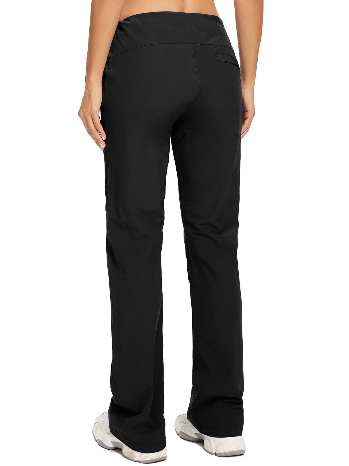 Women's Hiking Pants Travel Quick Dry Lightweight Outdoor Casual Elastic Waist Cargo Pants Black