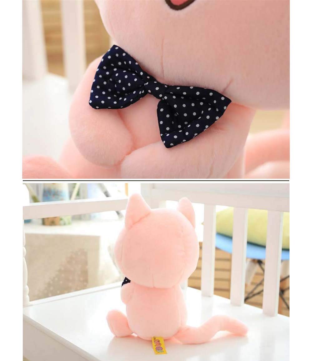 Soft Cat Plush Toy Pink Stuffed Animals Plush Doll, Sitting Height 11"