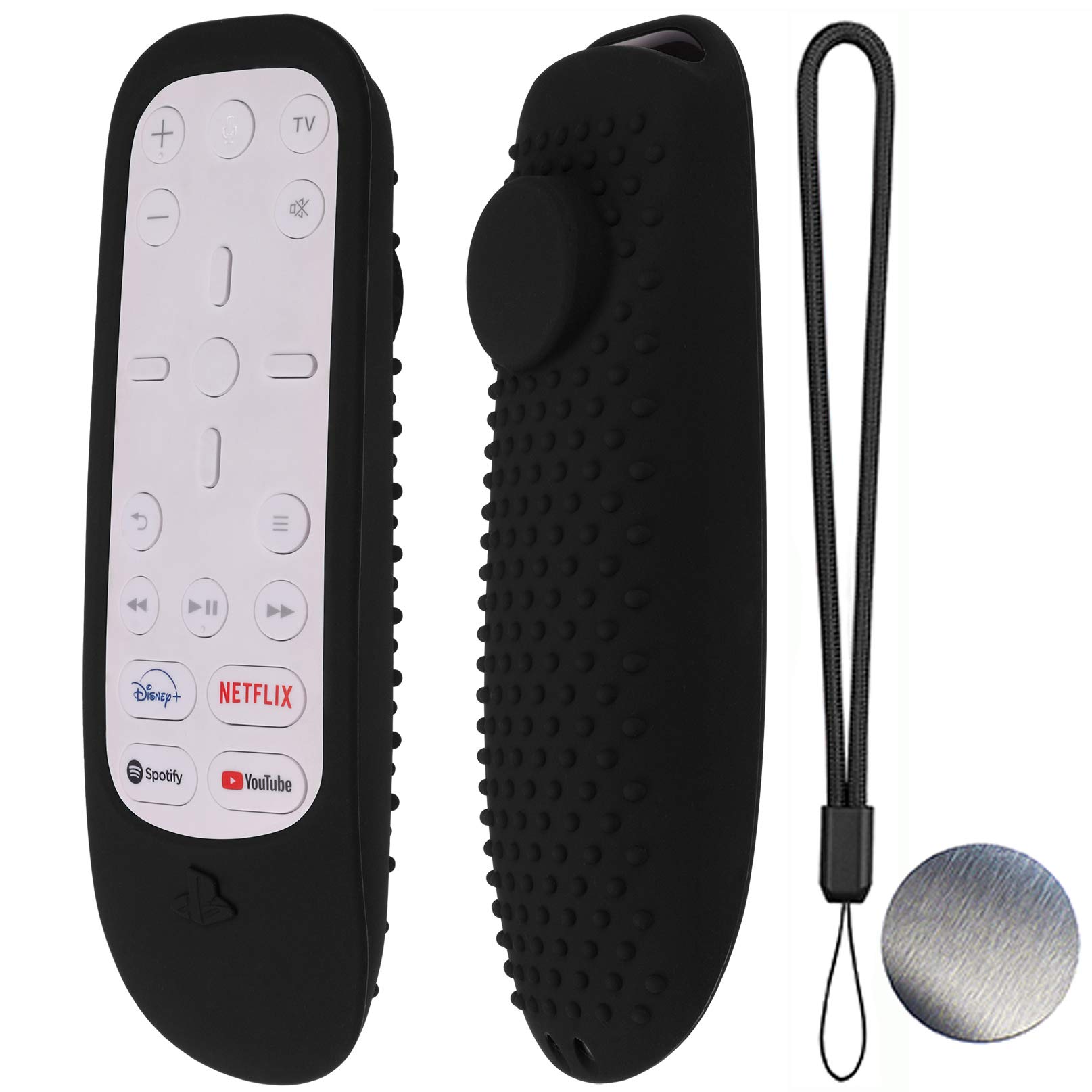 Silicone Case Cover for PS5 Media Remote PS5 Case PS5 Control Remote Control Case with Magnetic technic(Black)