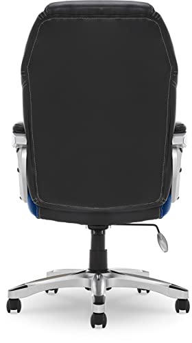 Serta Works Executive Office Chair, Faux Leather and Mesh, Streamline Blue