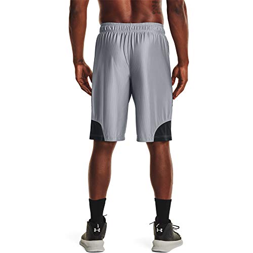 Under Armour Perimeter Basketball Shorts, Steel (035)/High-Vis Yellow, Medium