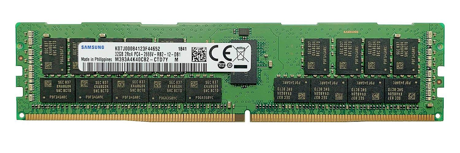 SAMSUNG 32GB M393A4K40CB2-CTD8Q DDR4-2666 ECC RDIMM 2Rx4 PC4-21300V-R CL19 Server Memory