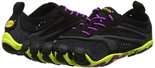 Vibram Women's FiveFingers, V-Run Running Shoe, Black/Yellow/Purple, 8.5-9 M US