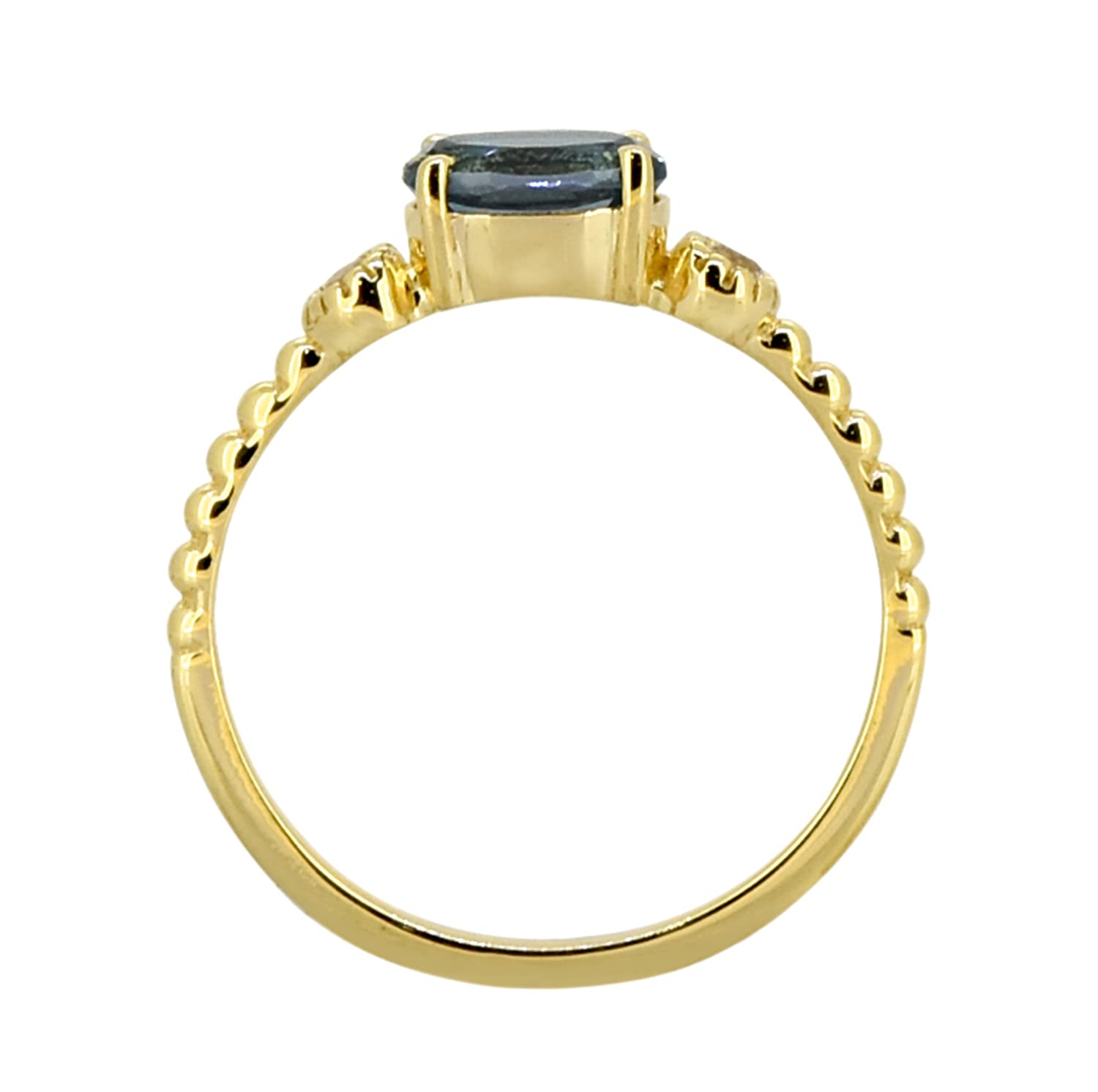 YoTreasure 18kt Gold Over Silver London Blue Topaz Promise Ring