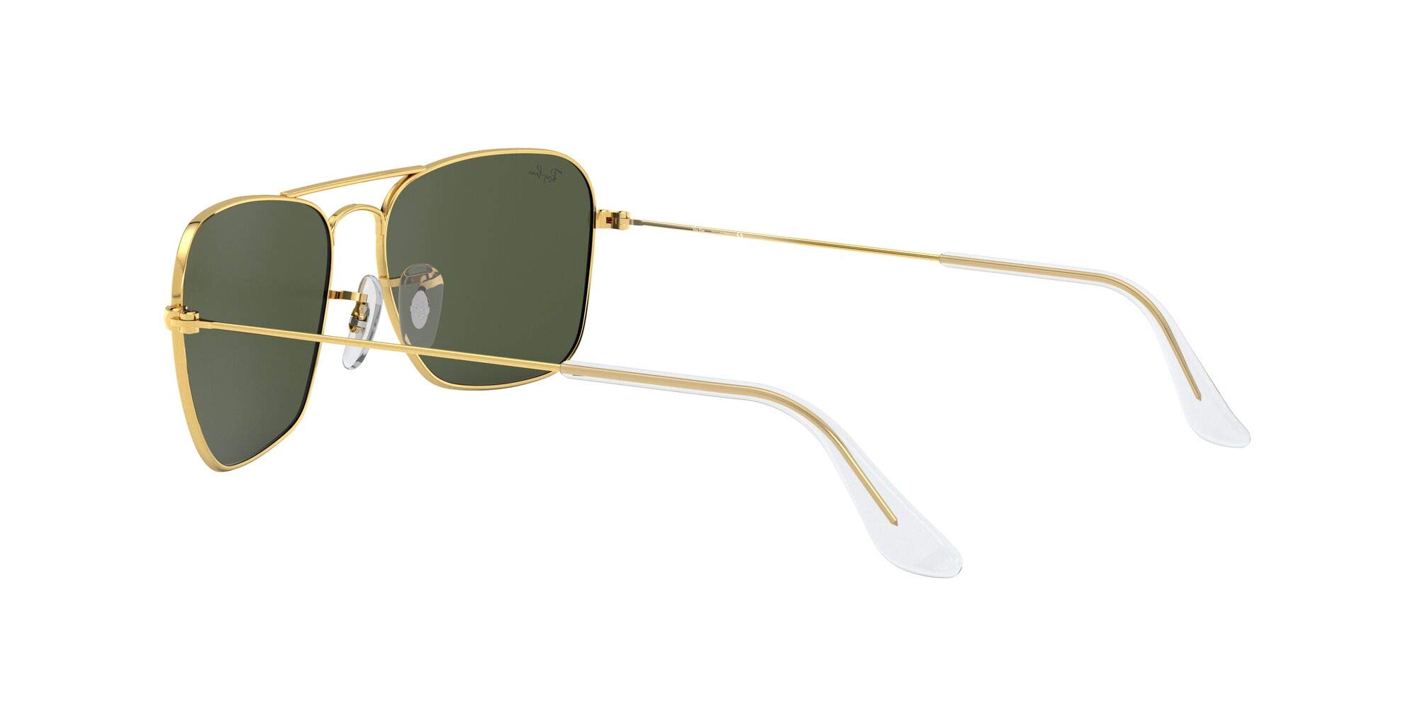 Ray-Ban RB3136 Caravan Square Sunglasses, Gold/G-15 Green, 55 mm