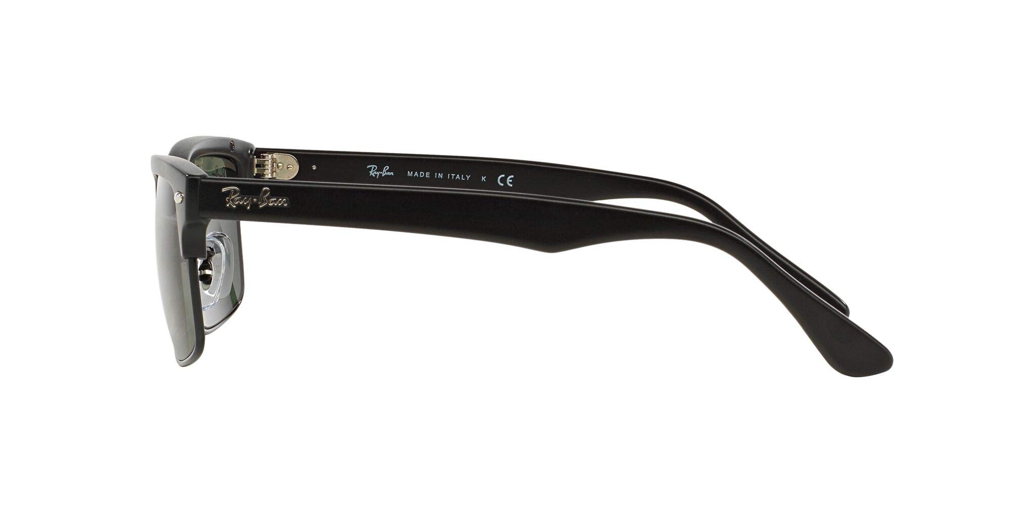 Ray-Ban RB4190 Clubmaster Square Sunglasses, Demigloss Black/Black/CRYstal Green, 50 mm
