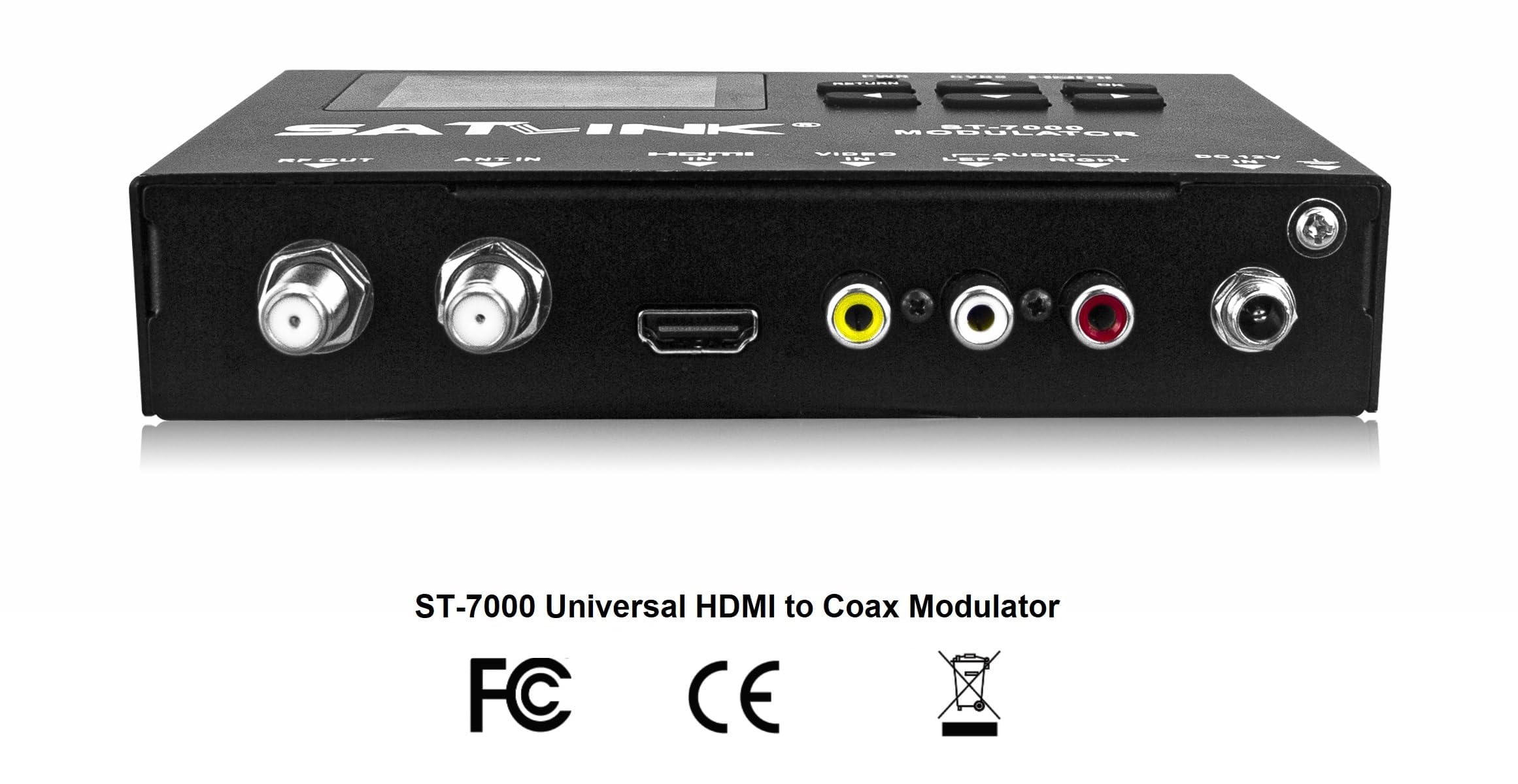 SatLink ST-7000 HDMI to RF Digital Modulator/Encoder Delivers 1080p HDMI Video to TVs as HD ATSC or QAM (J.83B) Channel via Coax Network