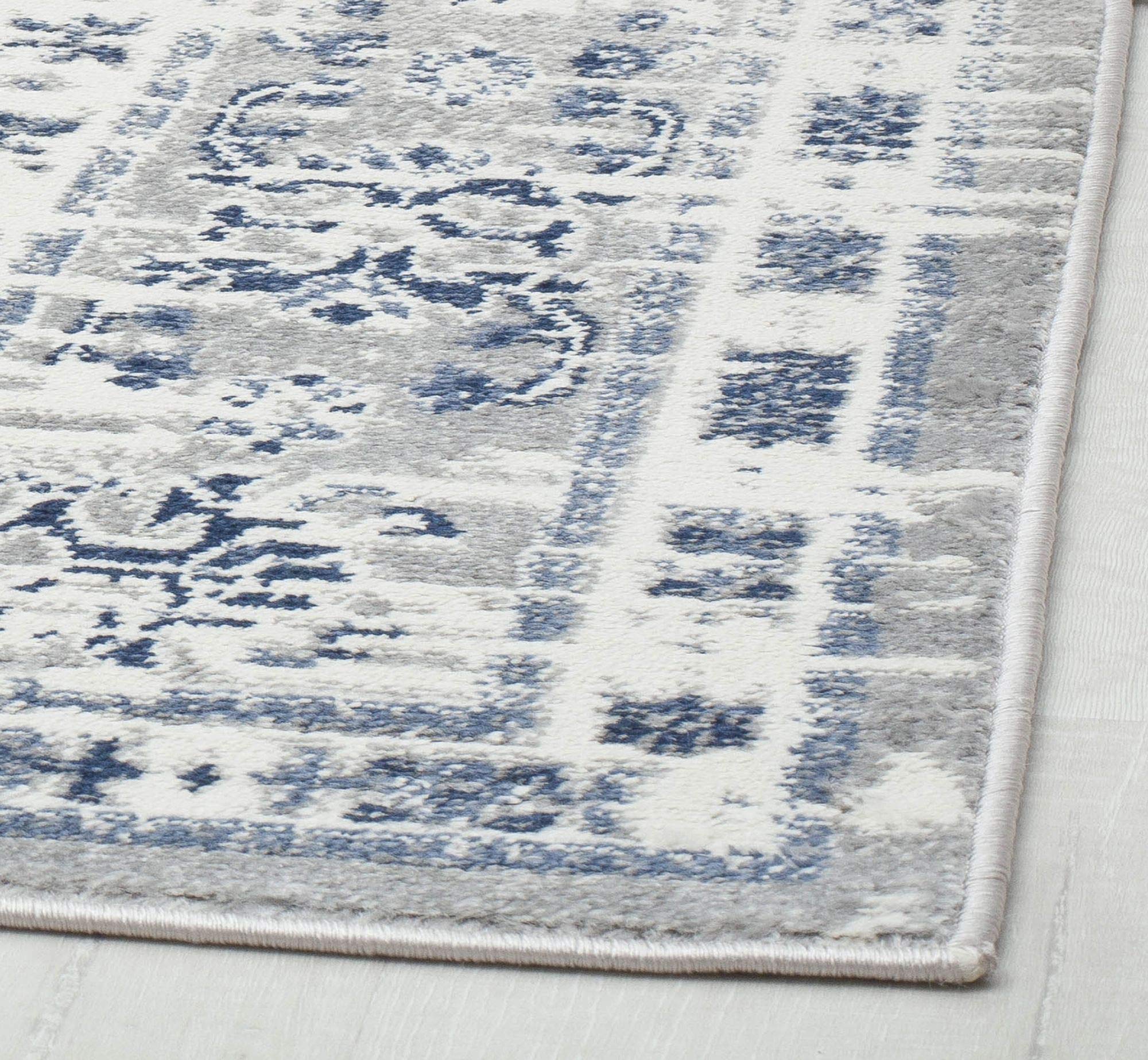Rugs America Gallagher GL55F Inky Sundara Vintage Transitional Blue Distressed Non-Shedding Living Room Bedroom Dining Home Office Area Rug, 5'3"x7'