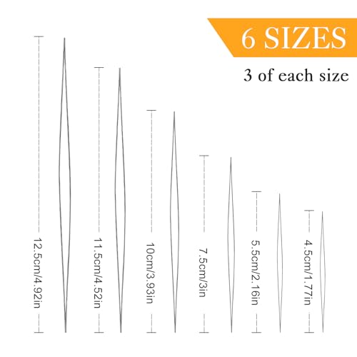 Redamancy 18 Pieces Beading Needles, 6 Sizes Seed Beads Needles Beading Needles Beading Embroidery Needles Big Eye Beading Needles forJewelry Making with Needle Bottle