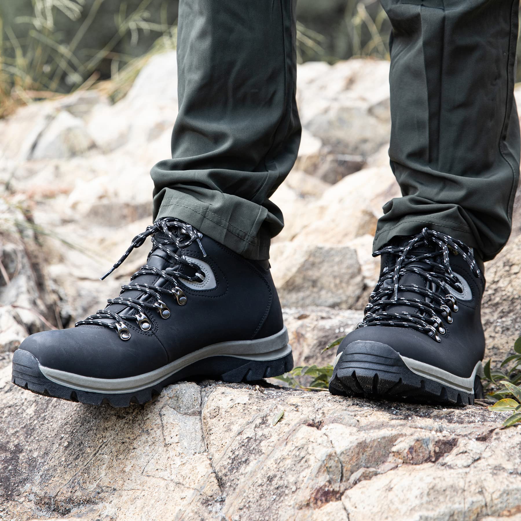 ZASEPY Hiking Boots Men | Work Boots for Men | Comfortable & Waterproof & Non-Slip | Men's Hiking Boots Trekking Camping Backpacking