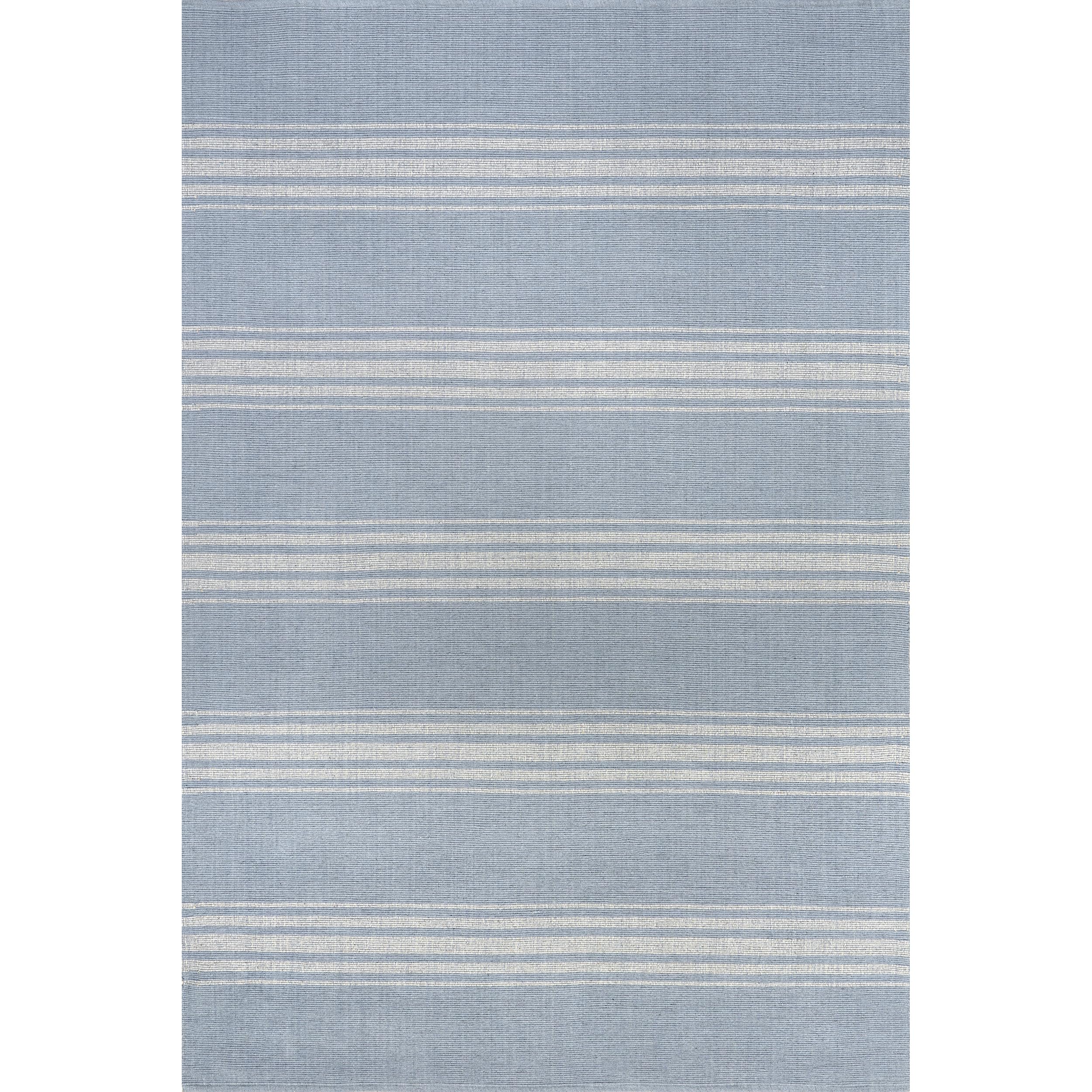 Rugs USA x Lauren Liess Bergamot Striped Cotton Area Rug, 9' x 12', Light Blue