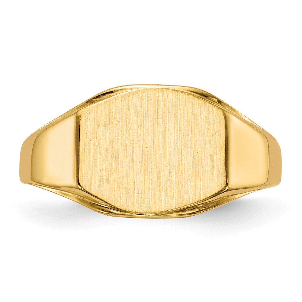 Solid 14k Yellow Gold 8.5x11.5mm Open Back Engravable Monogram Signet Ring Band Size 5