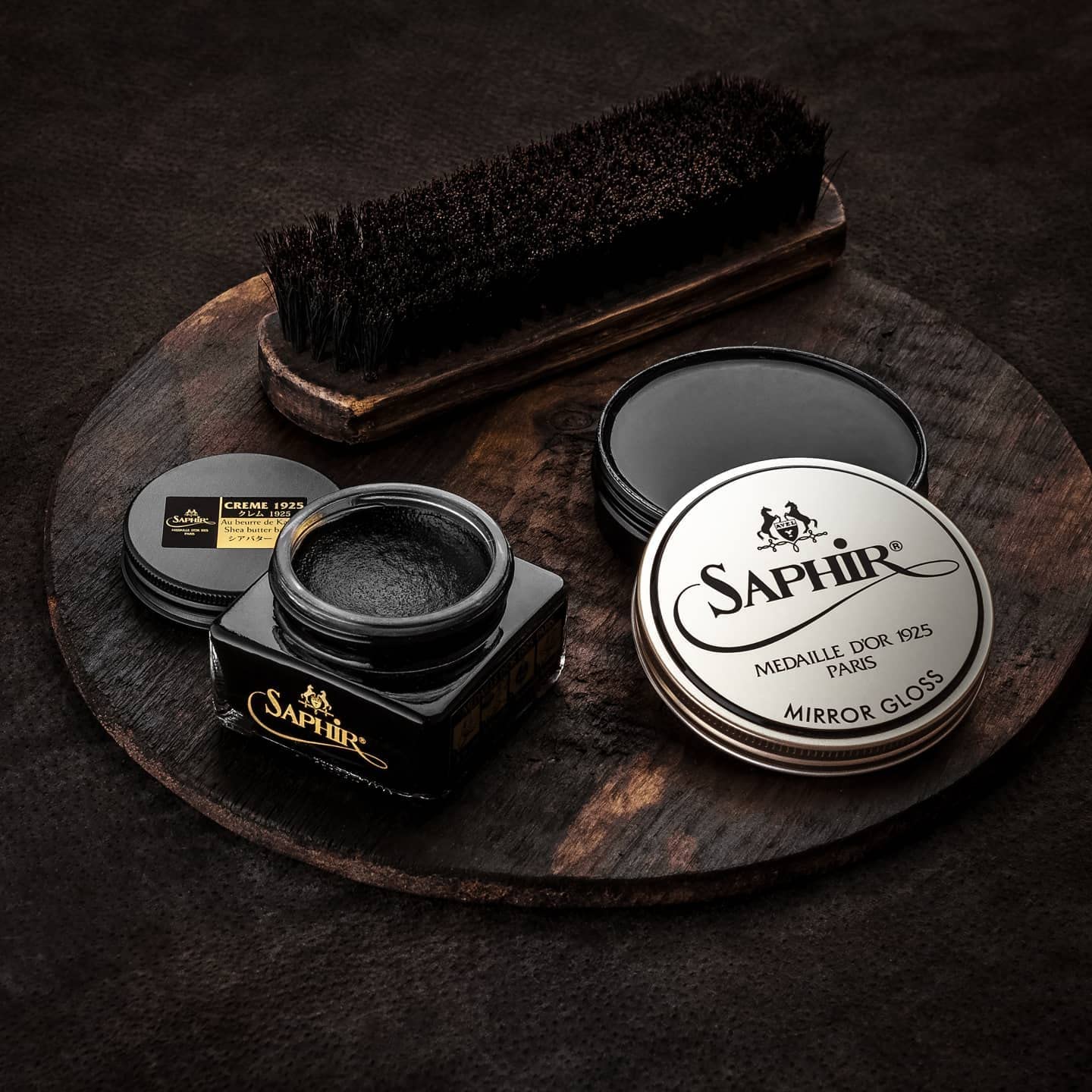 SAPHIR Medaille d'Or Pommadier Cream 75ml – Natural Cream Leather Shoe Polish, Leather Conditioner for Boots, Handbags - Black