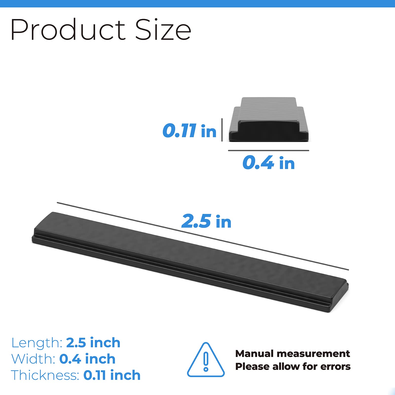Upgrade Shower Door Magnet - 2-1/2" Long Glass Shower Door Magnet Replacement for Swing Shower Doors Shower Door Handles Shower Door Strike Jamb (Black)