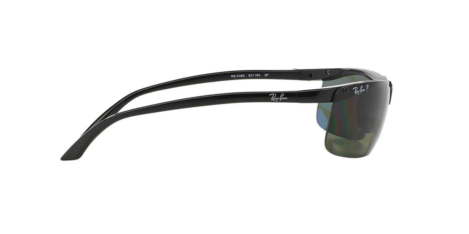 Ray-Ban Men's RB4085 Sunglasses Rectangular, Black/Green Polarized, 68 mm