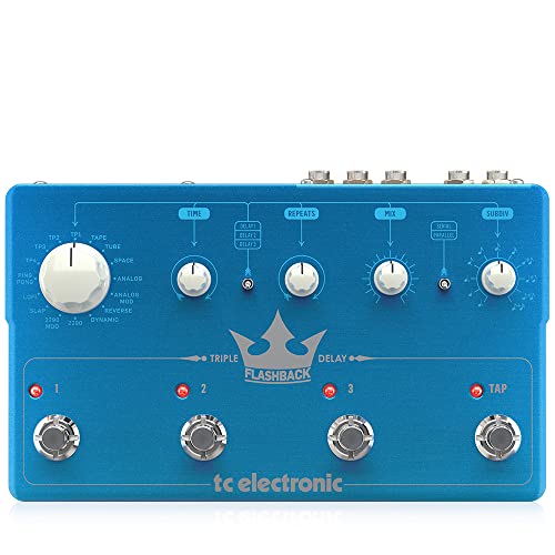 TC Electronic FLASHBACK TRIPLE DELAY Intuitive Three-Engine Delay Pedal with Flexible Routing, Subdivision Control and Built-In TonePrints*