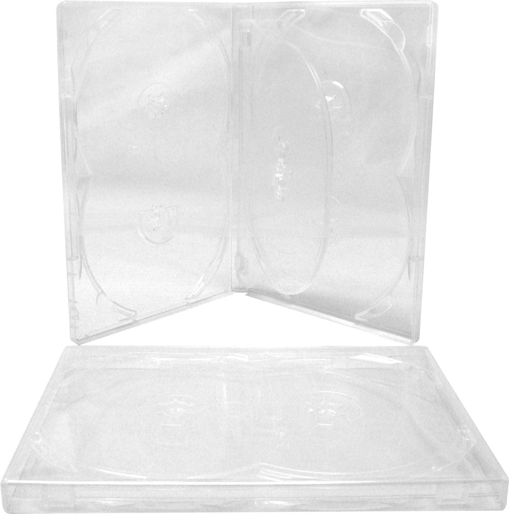 Square Deal Recordings & Supplies (10) 6-Disc Capacity Super Clear 14MM DVD Empty Replacement Cases with Wrap Around Sleeve #DV6R14CL