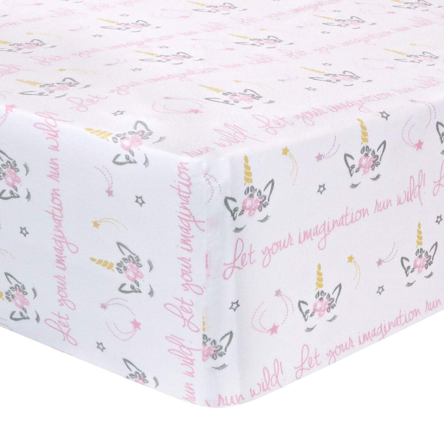 Sammy & Lou Mystical Dreams 4-Piece Baby Nursery Crib Bedding Set for Girls, Includes Quilt, Fitted Crib Sheet, Crib Skirt, and Plush Toy